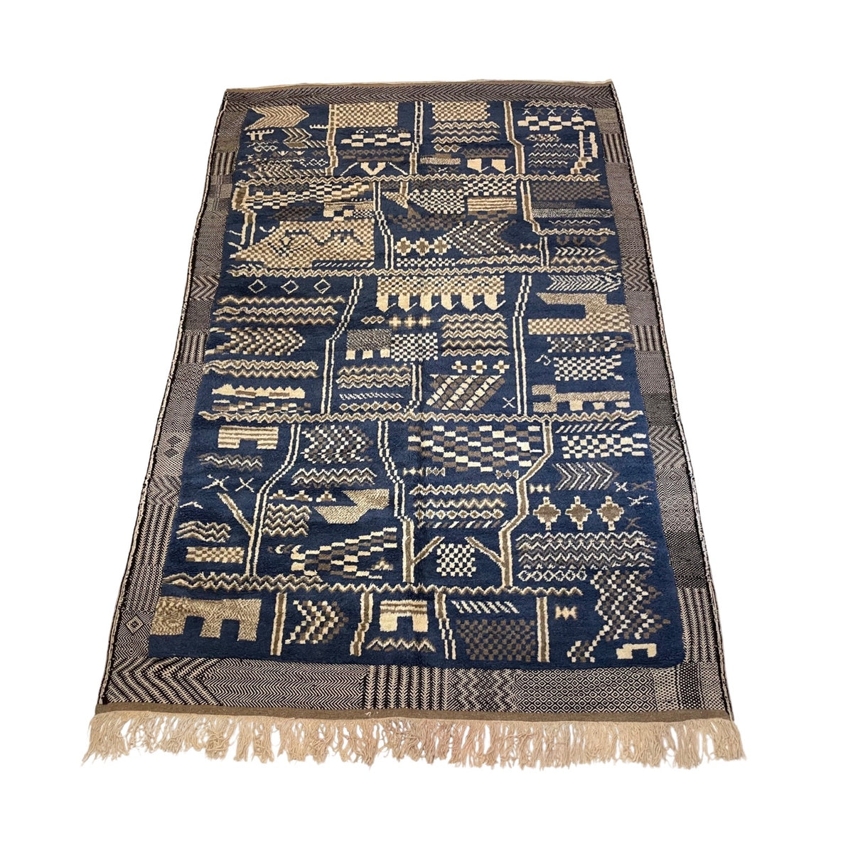 Blue and grey handwoven Moroccan area rug– Kantara | Moroccan Rugs