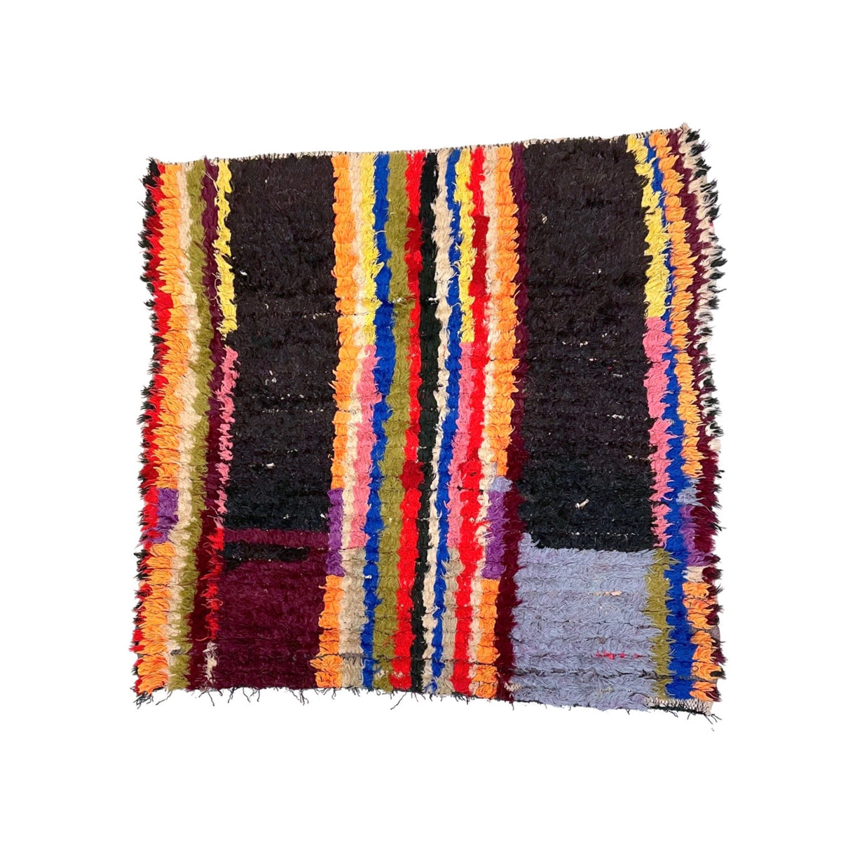 Small Square shaped Moroccan Boucherouite Rug– Kantara | Moroccan Rugs